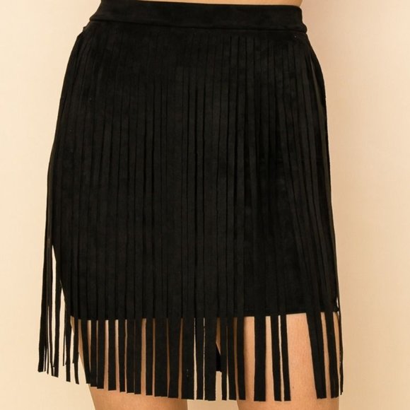 Vocal | Skirts | New Vocal Fringe Suede Western Boho Skirt Sm3x 3colors ...